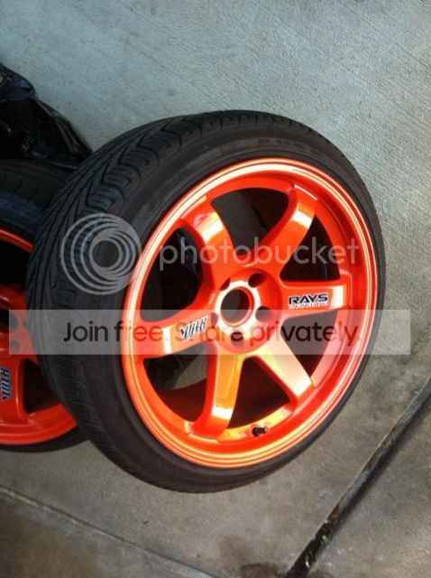 Volk Te37 18x11 +15 pearl orange | IW STi Forum